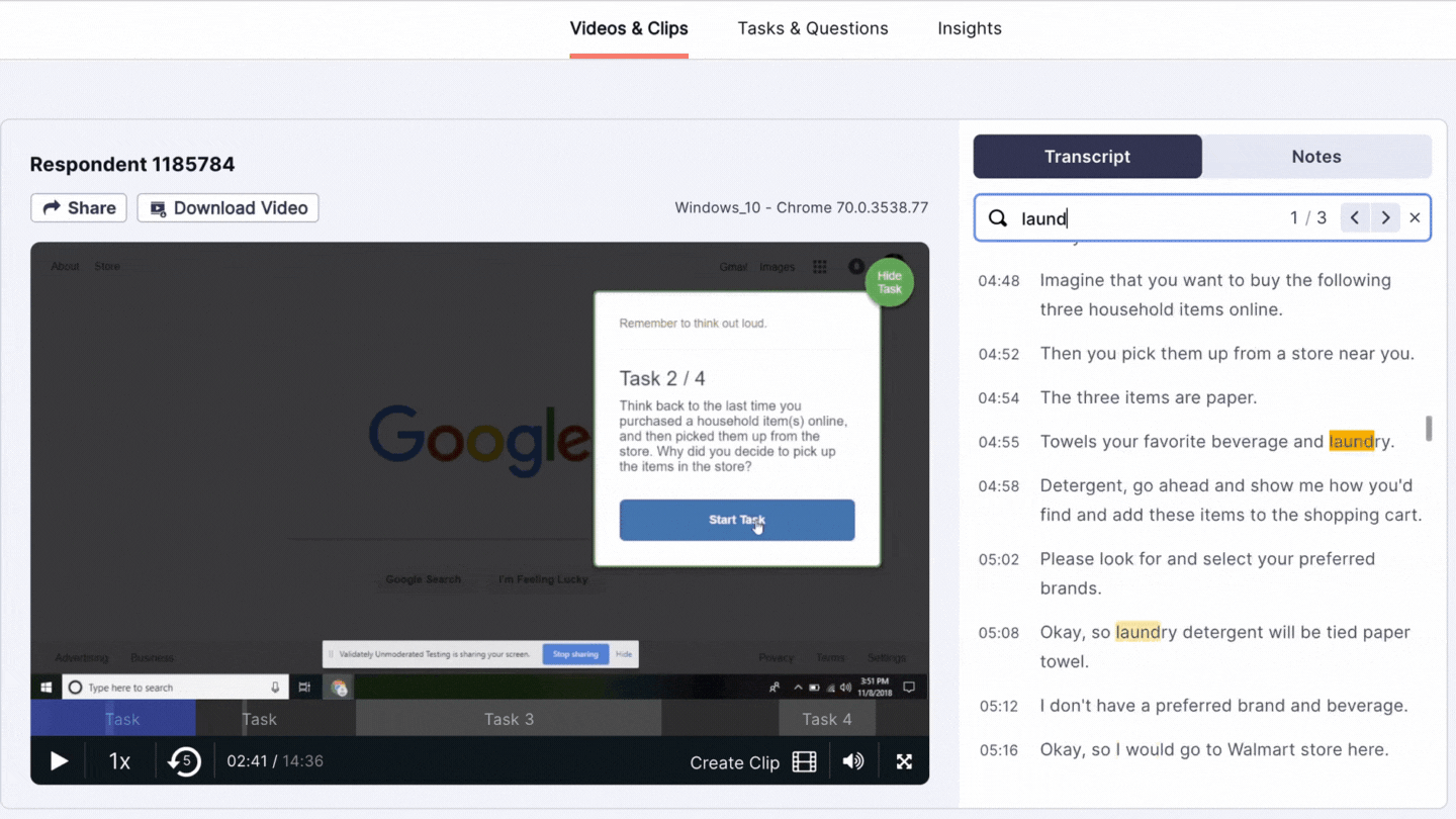 Automated Full Video Transcription – UserZoom GO